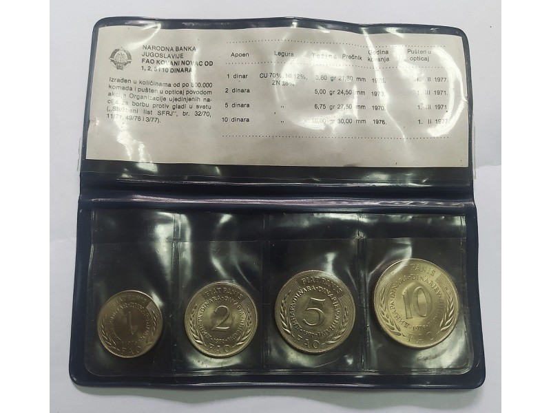 ** JUGOSLAVIJA - SET F A O - 1970-76. ** - u folderu
