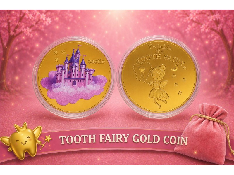 Zubic Vila Gold novcic Tooth Fairy Dvorac NOVO