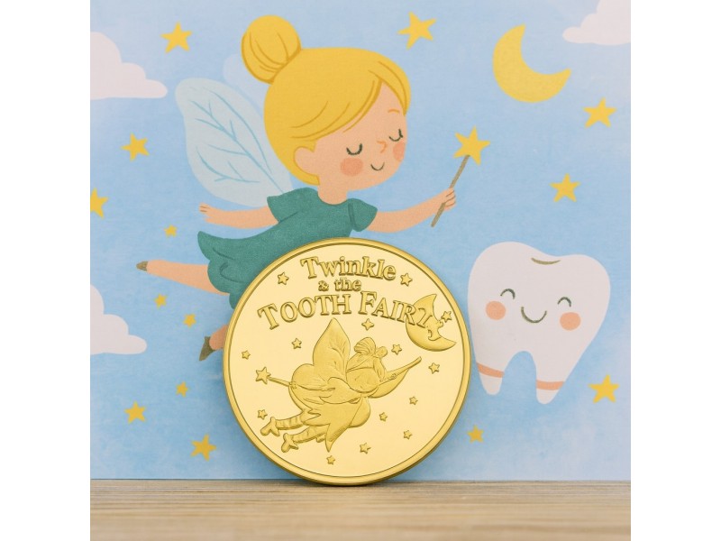 Zubic Vila zlatni novcic Kruna Tooth Fairy NOVO
