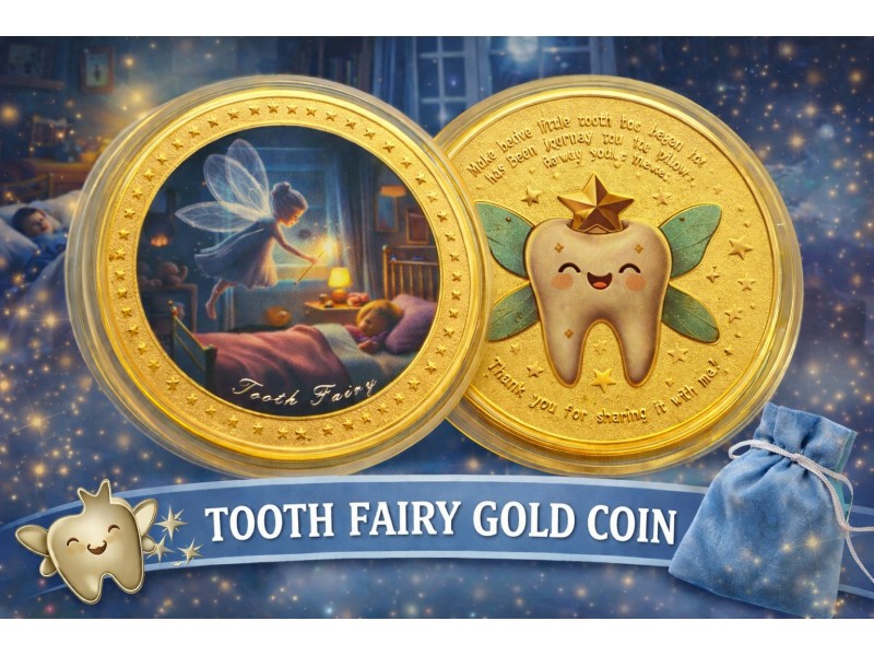 Zubic Vila zlatni novcic Tooth Fairy NOVO