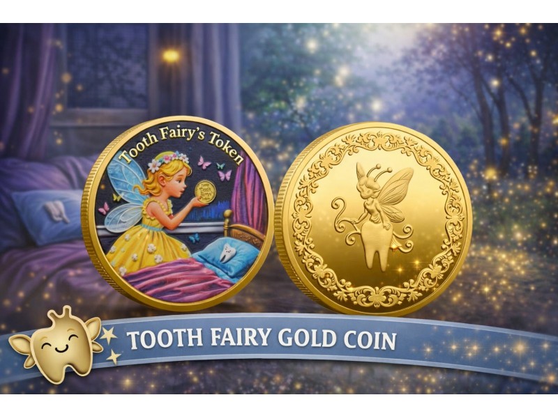 Zubic Vila novcic Gold Tooth Fairy Coin NOVO