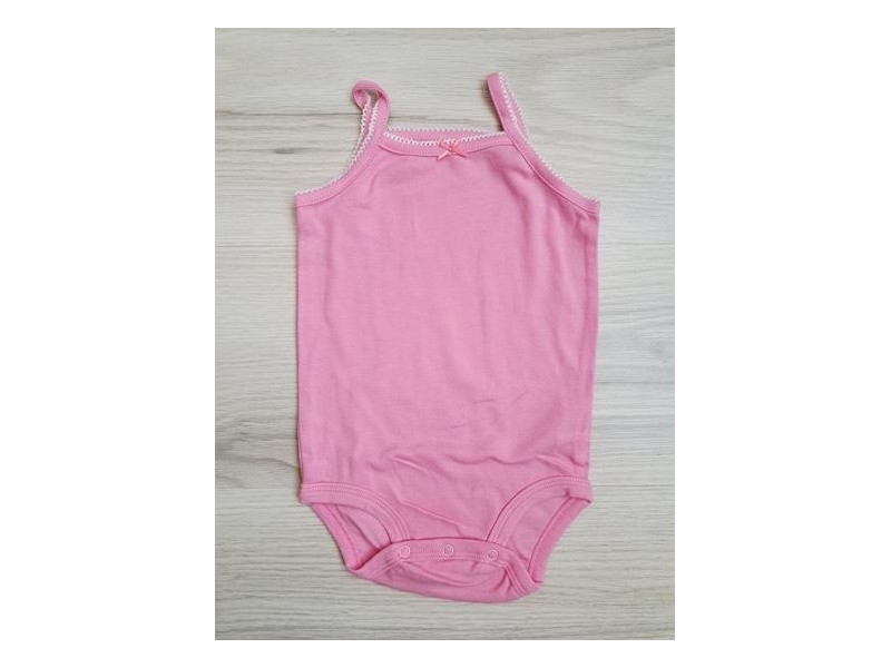 Pamucni bodic sa bretelama 9m Roze NOVO