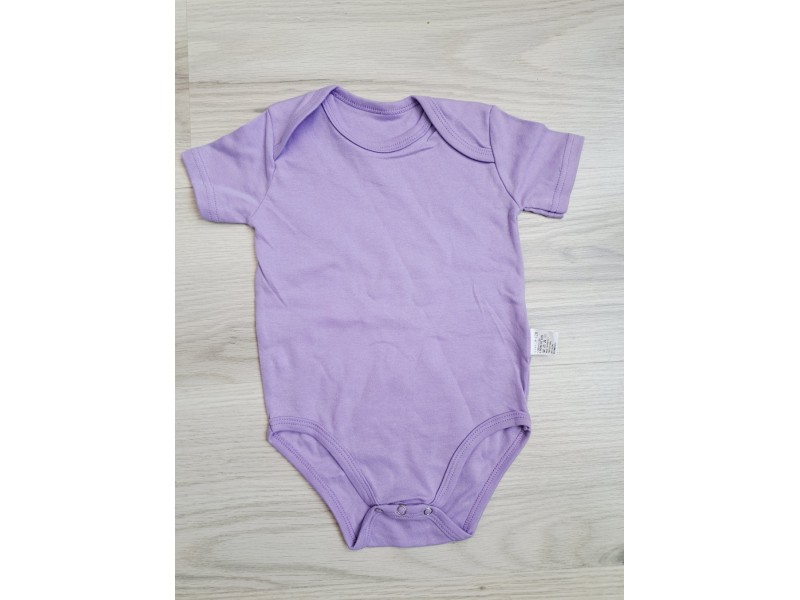 Pamucni bodic za bebe 9-12 m Ljubicasta NOVO