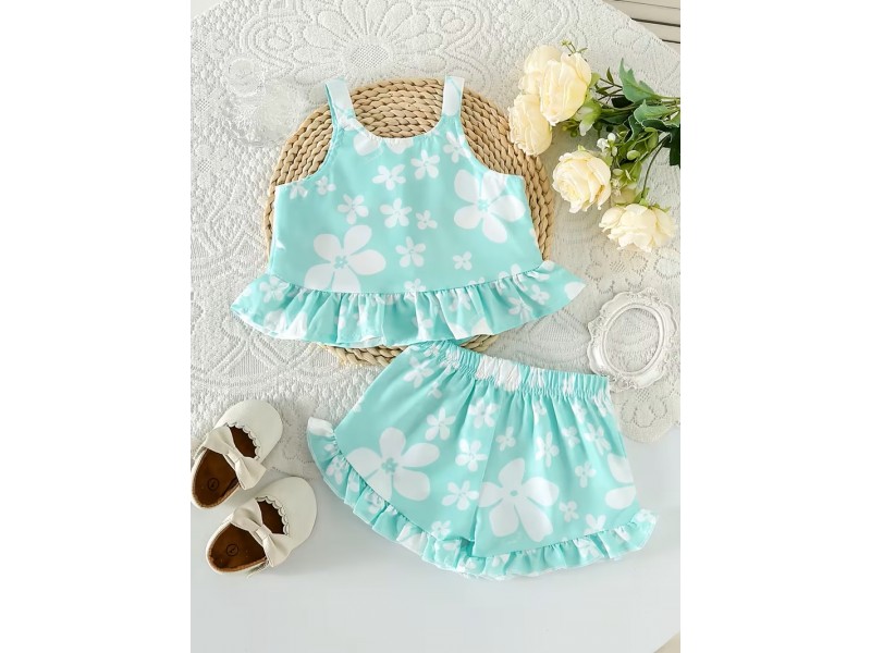 Komplet za devojcice Majica i sorc 9-12m Mint NOVO
