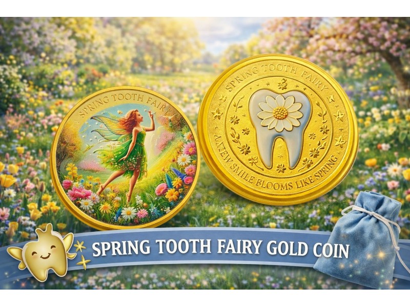 Zubic Vila novcic Gold Tooth Fairy Spring NOVO