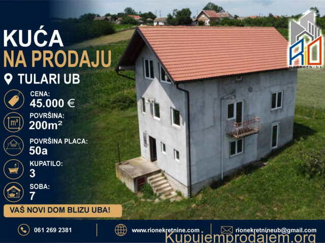 NA PRODAJU!   Prelepa kuća u Tularima kod Uba
