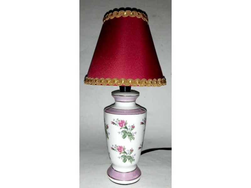 LAMPA - PORCELAN, ABAZUR PLATNO, FRANCE, 28cm