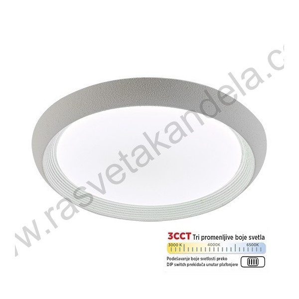LED plafonjera M205531 CCT 28W 3000/4000/6500K peskareno bela