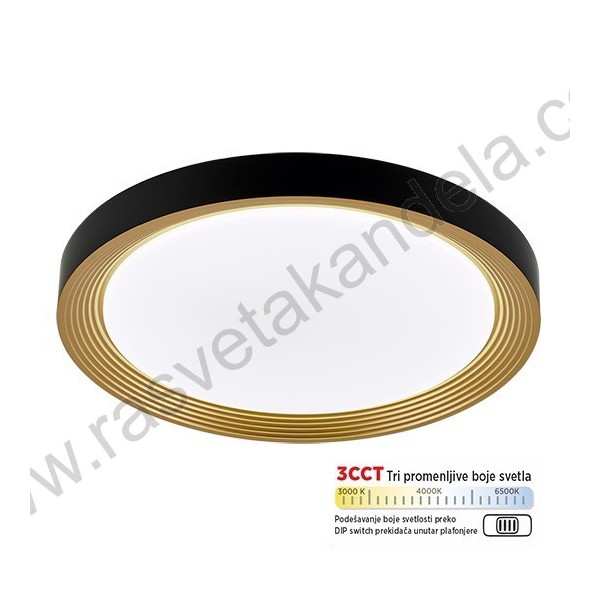 LED plafonjera M205526 CCT 15W 3000/4000/6500K crno-zlatna