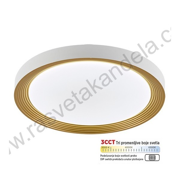 LED plafonjera M205525 CCT 28W 3000/4000/6500K belo-zlatna