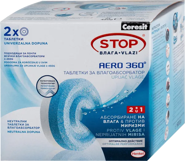 Osveživači prostora CERESIT STOP VLAZI AERO 360 dopuna neutral 2x450g
