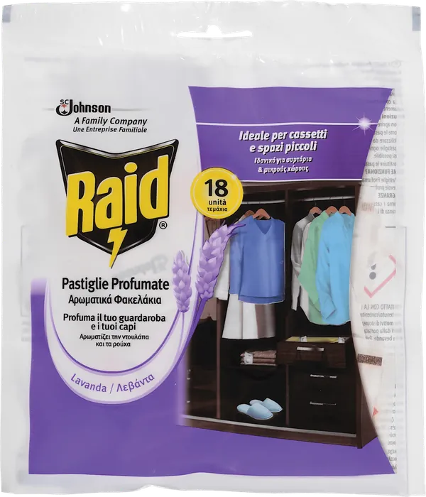RAID mirisne vrećice protiv moljaca lavanda 18kom