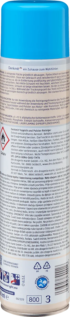 Sredstvo za pranje tepiha i tapaciranog nameštaja DENKMIT 600ml