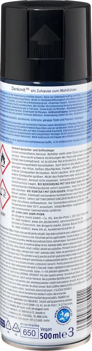 Sredstvo za čišćenje rerne i roštilja DENKMIT 500ml