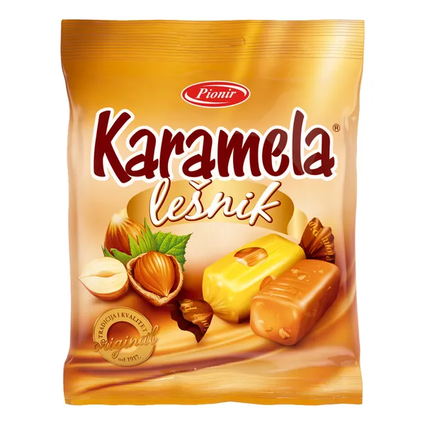 Bombone PIONIR karamela lešnik 100g