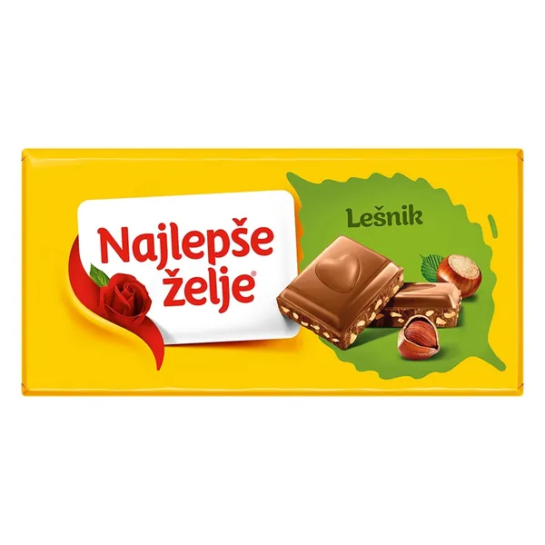 Čokolada NAJLEPŠE ŽELJE lešnik 90g