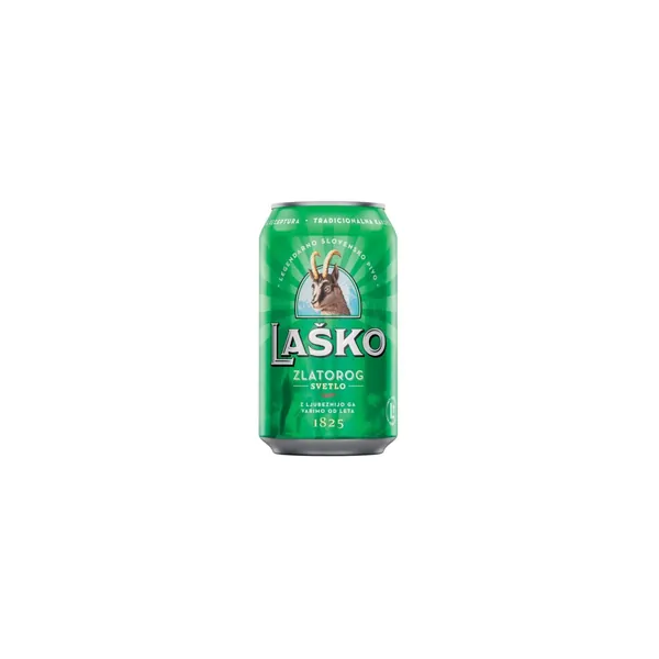 Svetlo pivo LAŠKO ZLATOROG limenka 0,33l