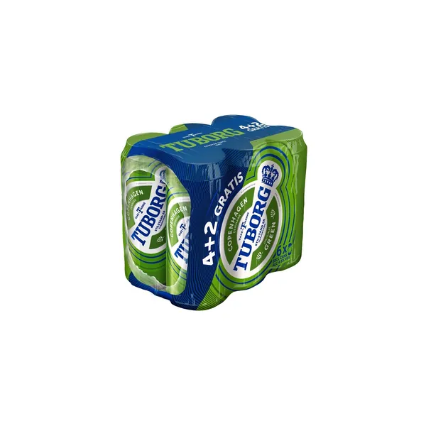 Svetlo pivo TUBORG Green 500ml 4+2 gratis