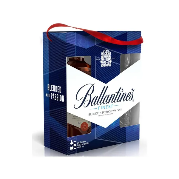 Viski BALLANTINES 0,7l + 2 čaše