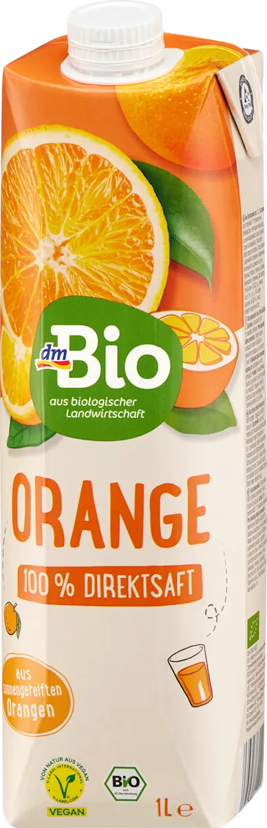 Negazirani sok DM BIO pomorandža 100% 1l