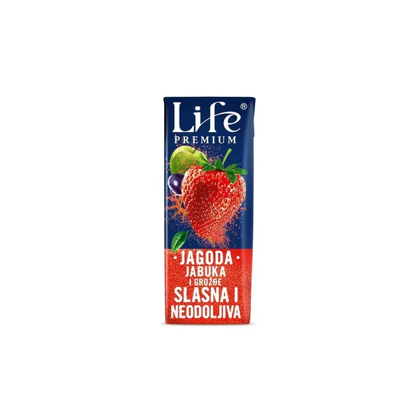 Negazirani sok NECTAR Life premium jagoda jabuka i grožđe 200ml