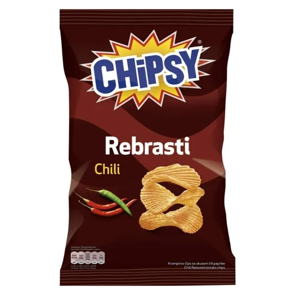 Čips CHIPSY rebrasti chili 210g