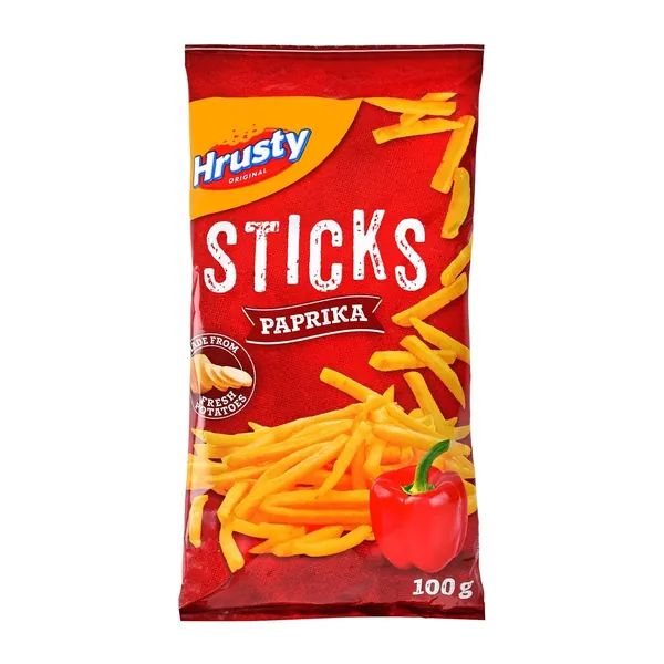 Čips HRUSTY Sticks paprika 100g