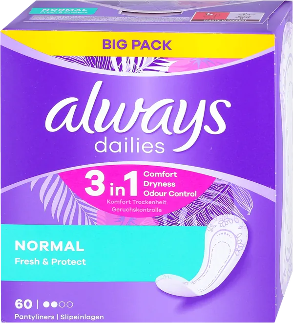 Higijenski ulošci ALWAYS Dnevni Fresh & protect normal 60kom