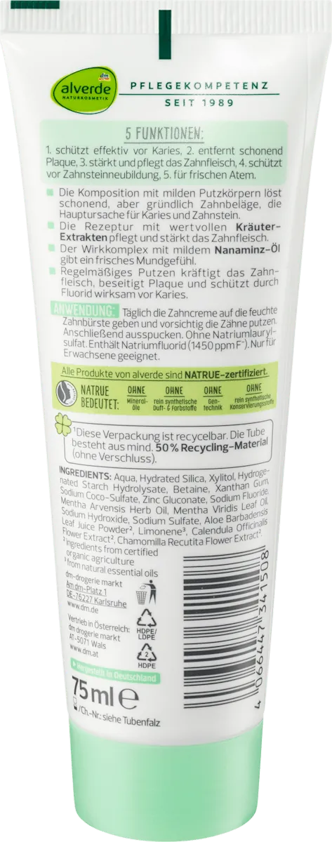 Pasta za zube ALVERDE 5u1 nana 75ml