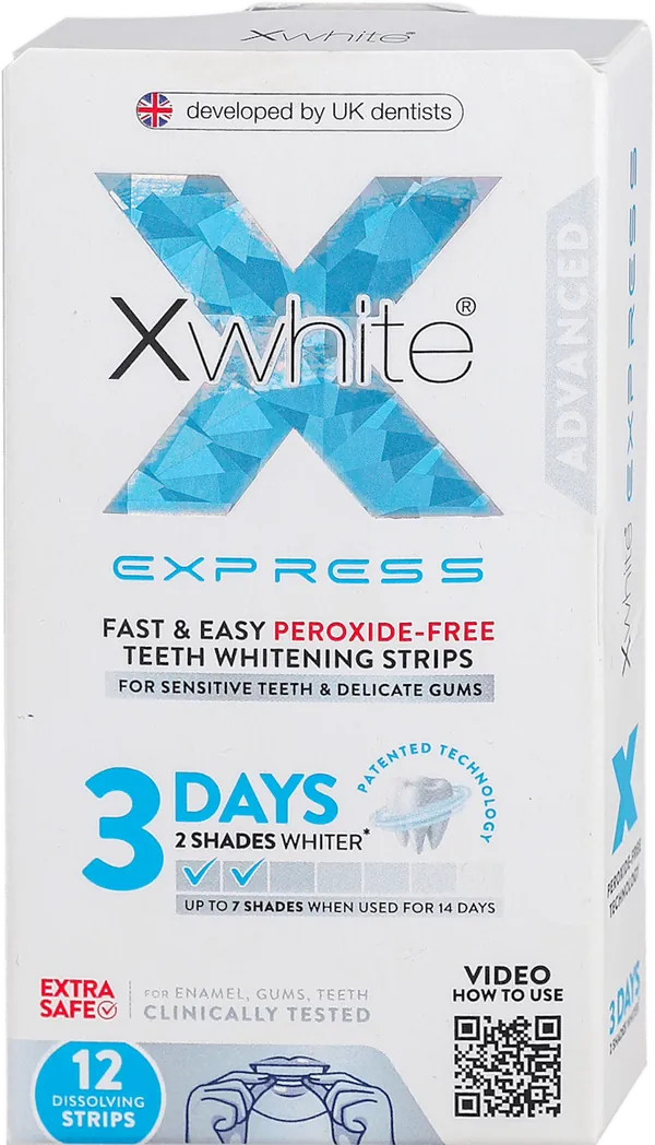 Sredstva za izbeljivanje zuba X WHITE Xwhite Express trakice za izbeljivanje zuba â€“ 3 dana, 12 komada
