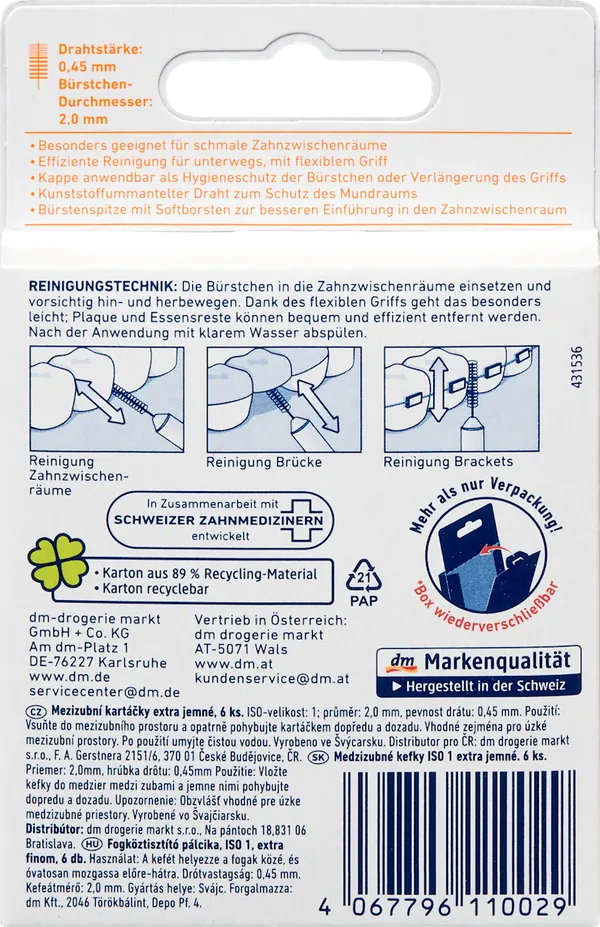 Četkica za zube DONTODENT ISO 1 interdentalne četkice 6kom