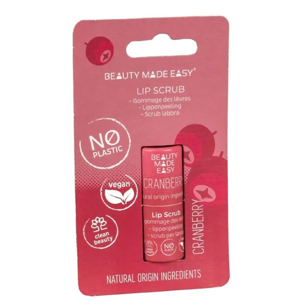 Balzam za usne BEAUTY MADE EASY piling za usne cranberry 6g
