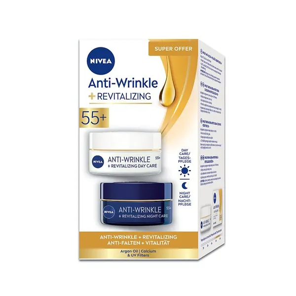 Krema za lice NIVEA anti wrinkle duo dnevna+noćna krema (2x50ml)