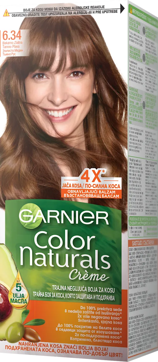 Farba za kosu GARNIER COLOR NATURALS Creme 6.34 Bakarno zlatno tamno plava