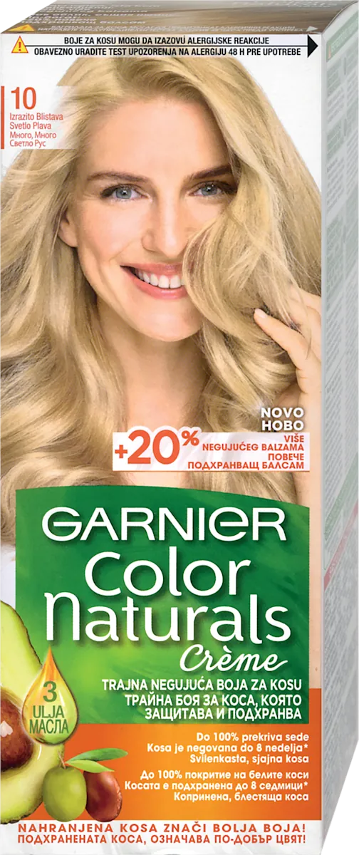Farba za kosu Garnier COLOR NATURALS Creme 10 Izrazito blistava svetlo plava