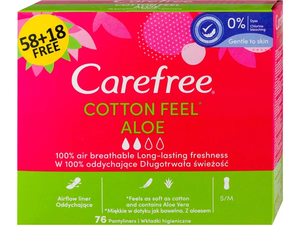 Higijenski ulošci CAREFREE aloe 76