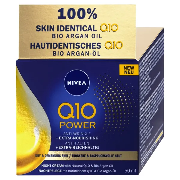 Krema za negu lica NIVEA Q10 EXTRA NOURISHING noćna krema protiv bora, 50 ml