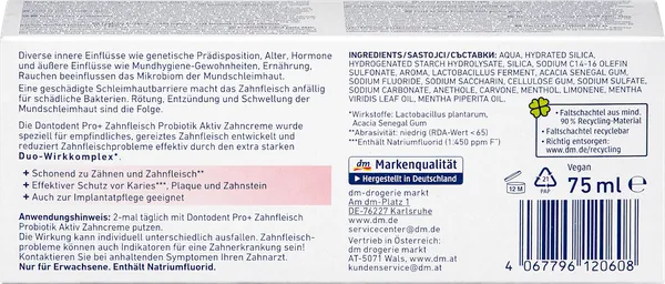 Pasta za zube DONTODENT Pro+ probiotik aktiv 75ml