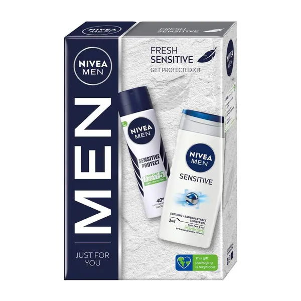 Setovi za negu tela NIVEA MEN Fresh sensitive (gel za tuširanje i dezodorans)