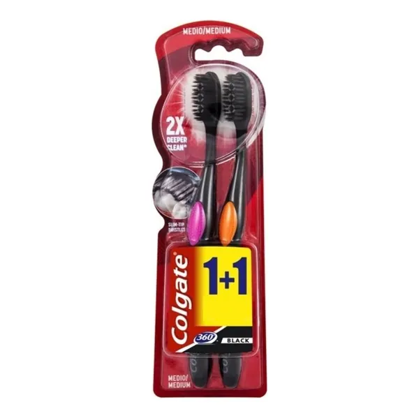 Četkica za zube COLGATE 360 Black 2kom