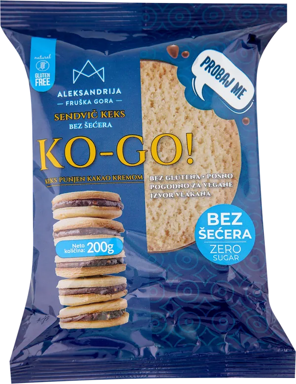 Keks ALEKSANDRIJA Ko-go bez šećera i glutena 200g