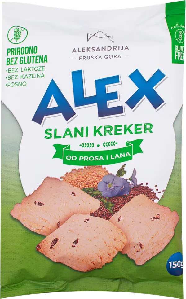 Kreker ALEKSANDRIJA proso i lan bez glutena 150g