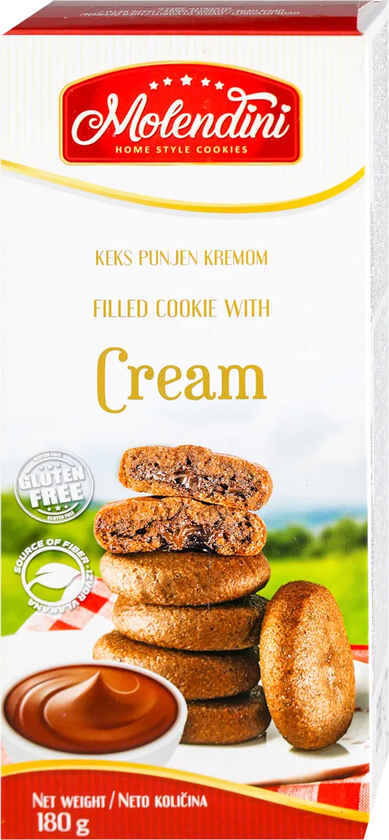 MOLENDINI Keks bez glutena sa crnim kremom 180g