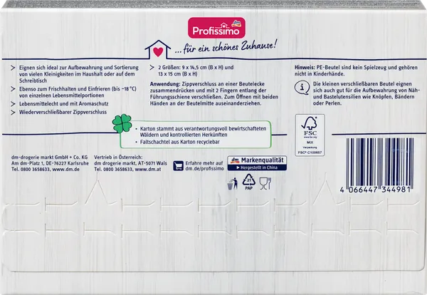Kese za zamrzivač PROFISSIMO mini kese sa zip zatvaračem 2x25kom