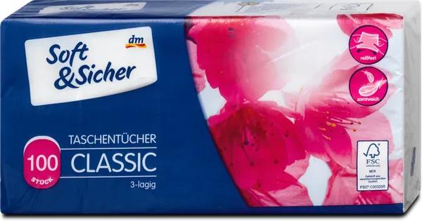 Papirne maramice SOFT&SICHER classic 3sloja 100kom