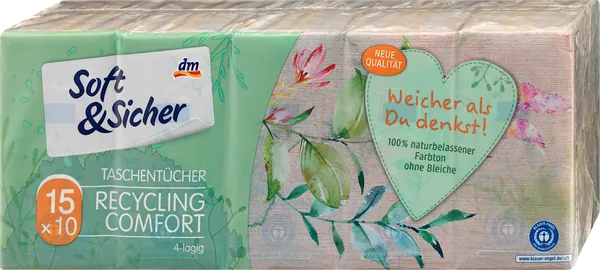 Papirne maramice SOFT&SICHER reciklirani papir 4sloja 15kom