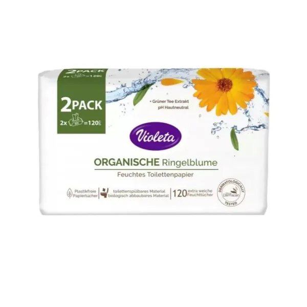 Toalet papir VIOLETA vlažni neven 2x60kom