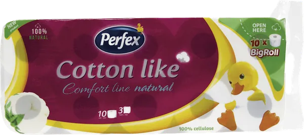 Toalet papir PERFEX cotton like natural 3sloja 10kom