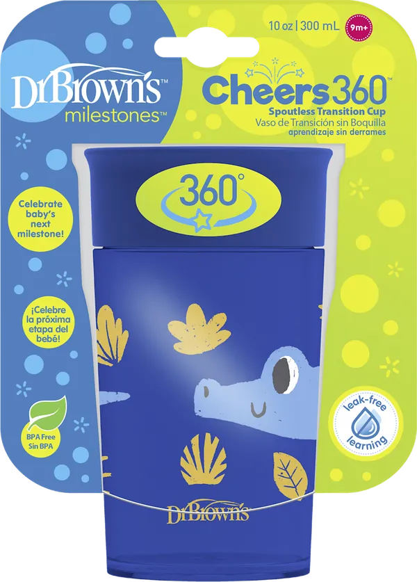 DR. BROWN'S No spill šolja 360 stepeni (9m+) plava 300ml