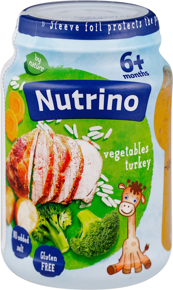 Kašice NUTRINO kašica od šargarepe i krompira sa ćuretinom, pirinčem i brokolijem, 6+, 190g